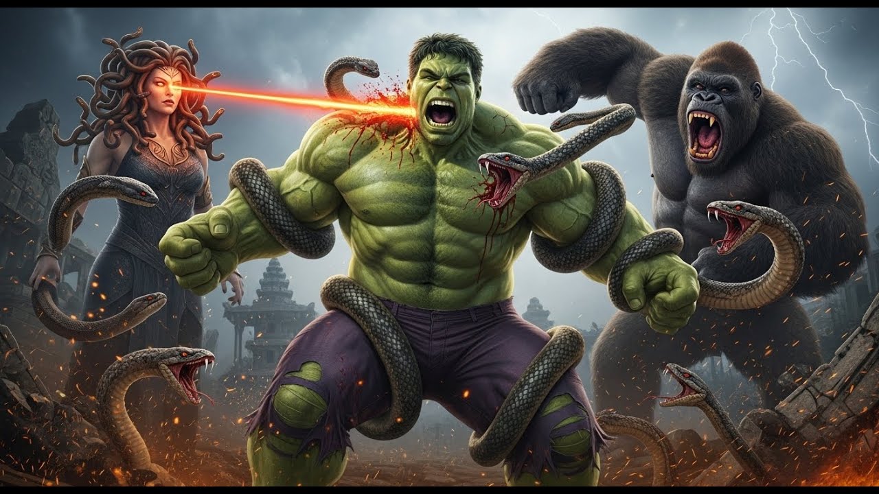 Hulk vs Medusa Hulk turns to stone… until Kong arrives! - YouTube