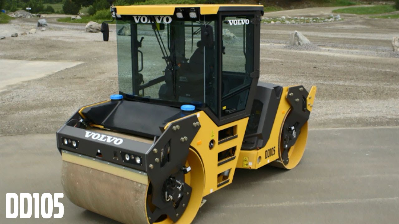 Volvo DD105 - Compacteur d'asphalte - YouTube