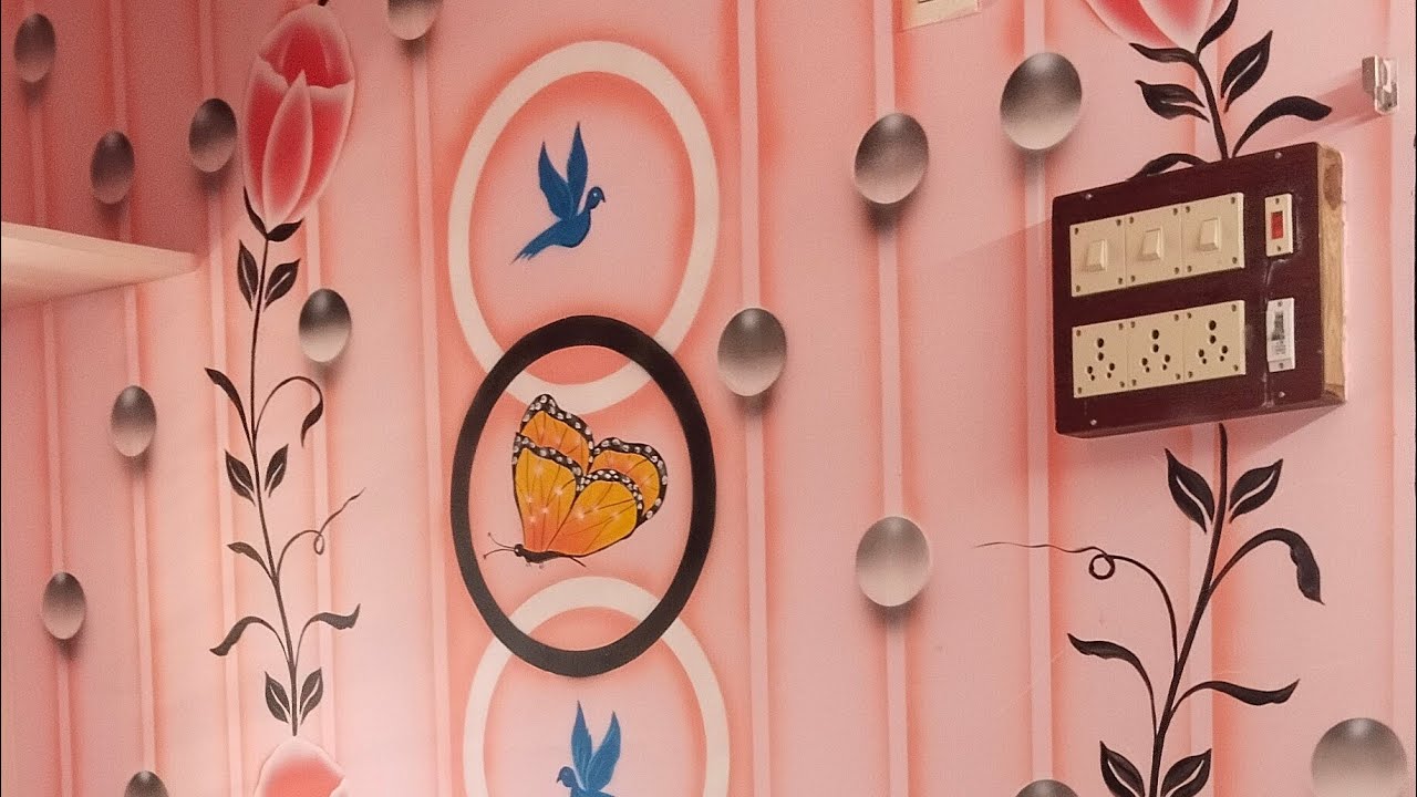 simple wall spray paint design art design - YouTube