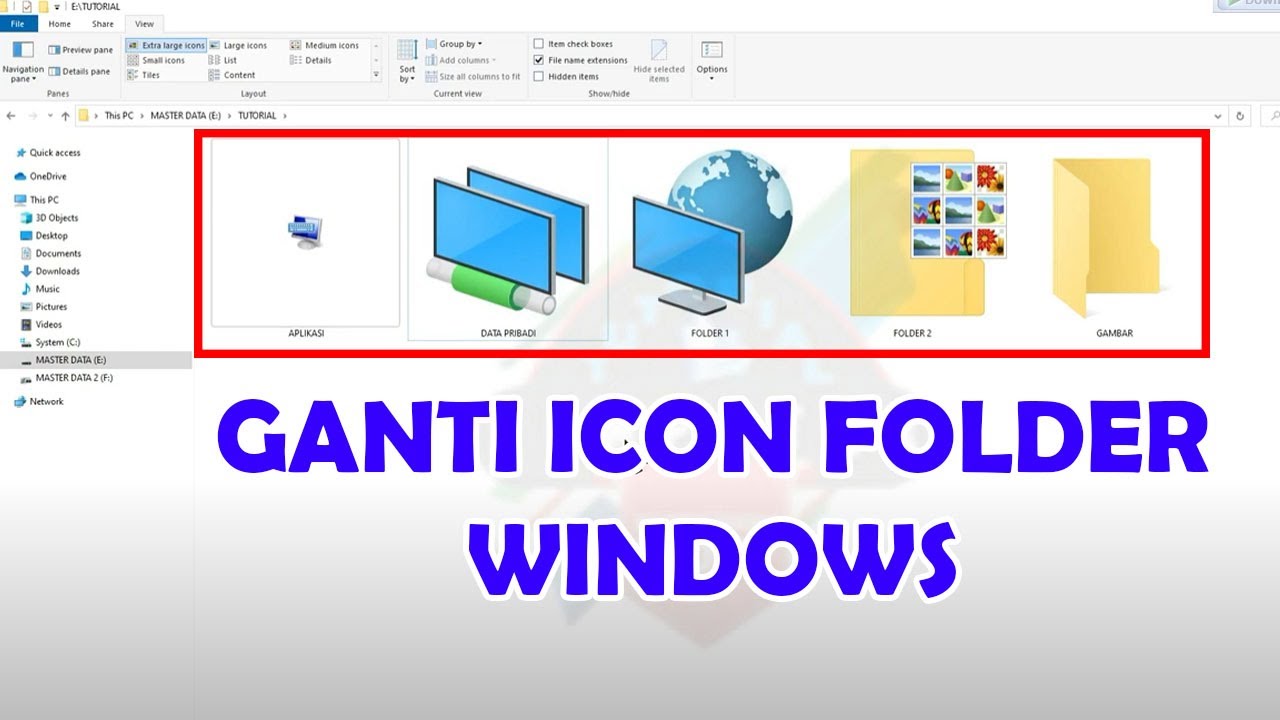 Cara Mudah Ganti Gambar Icon Folder Pada Windows - YouTube