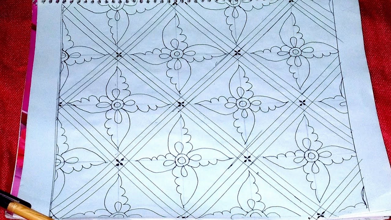 Nokshi katha drawing design // Nokshi katha drawing art // Art Studio ...