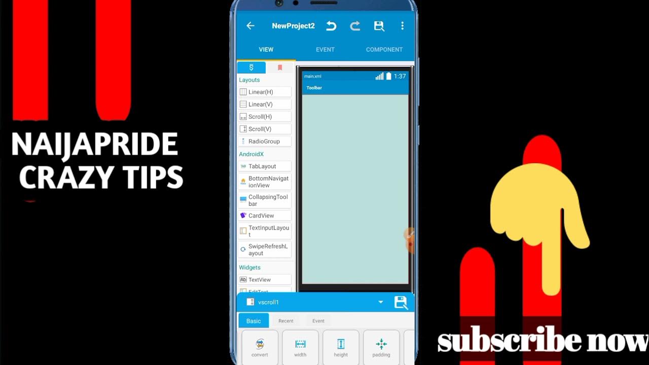 Sketchware tutorial for beginners: easy scrolling bar in sketchware video - YouTube