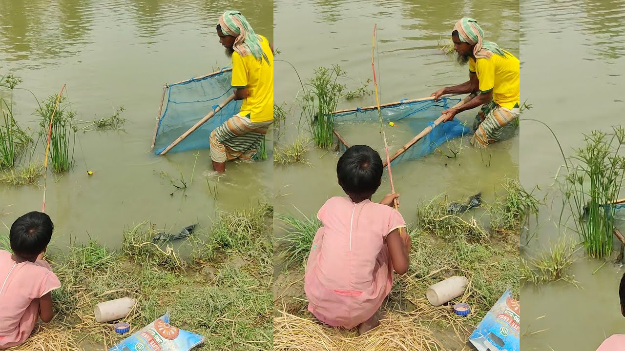 Amazing fish hunting video - a smart fish hunter catching fish by hook ...