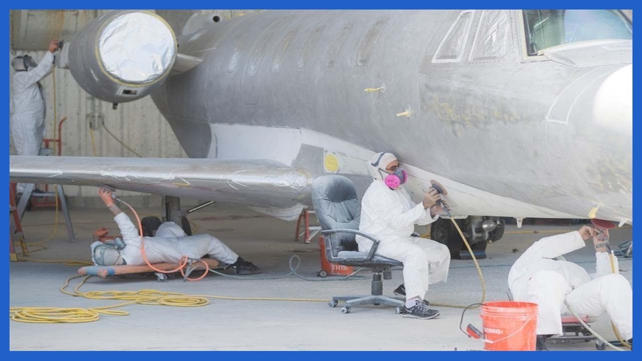 Process of Repainting the World Largest Airplanes - Satisfying with the ...