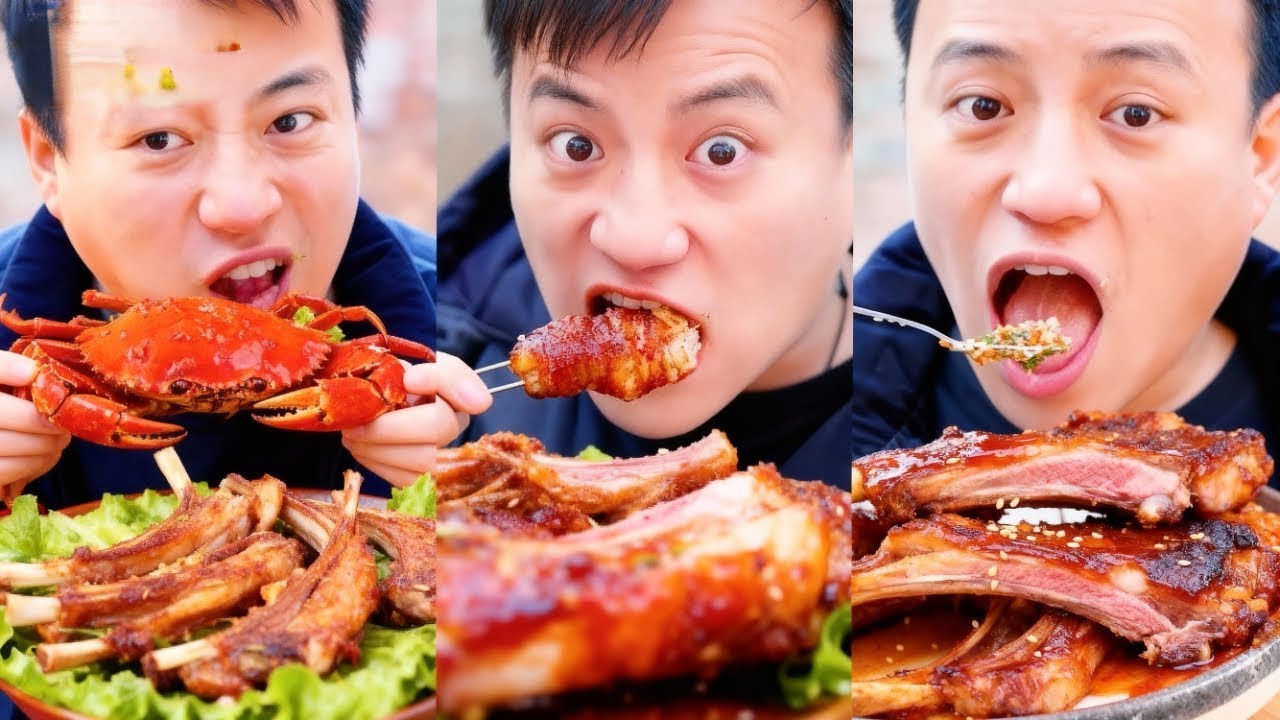 Village Funny Mukbang | Grilled Stone Food | Wild Cooking | Eating ...