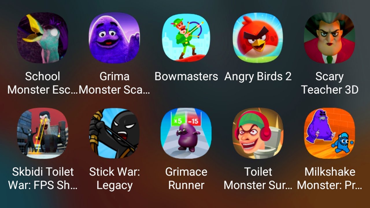Grimace Monster Scary Survival,School Monster Escape,Bowmasters,Angry ...