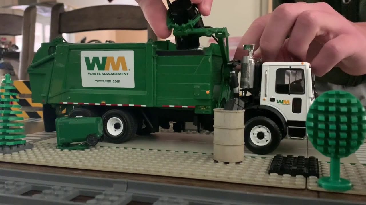 First Gear Garbage Trucks: On Route in Lego City! - YouTube