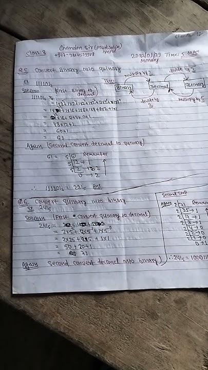 Convert binary numbers into quinary number - YouTube