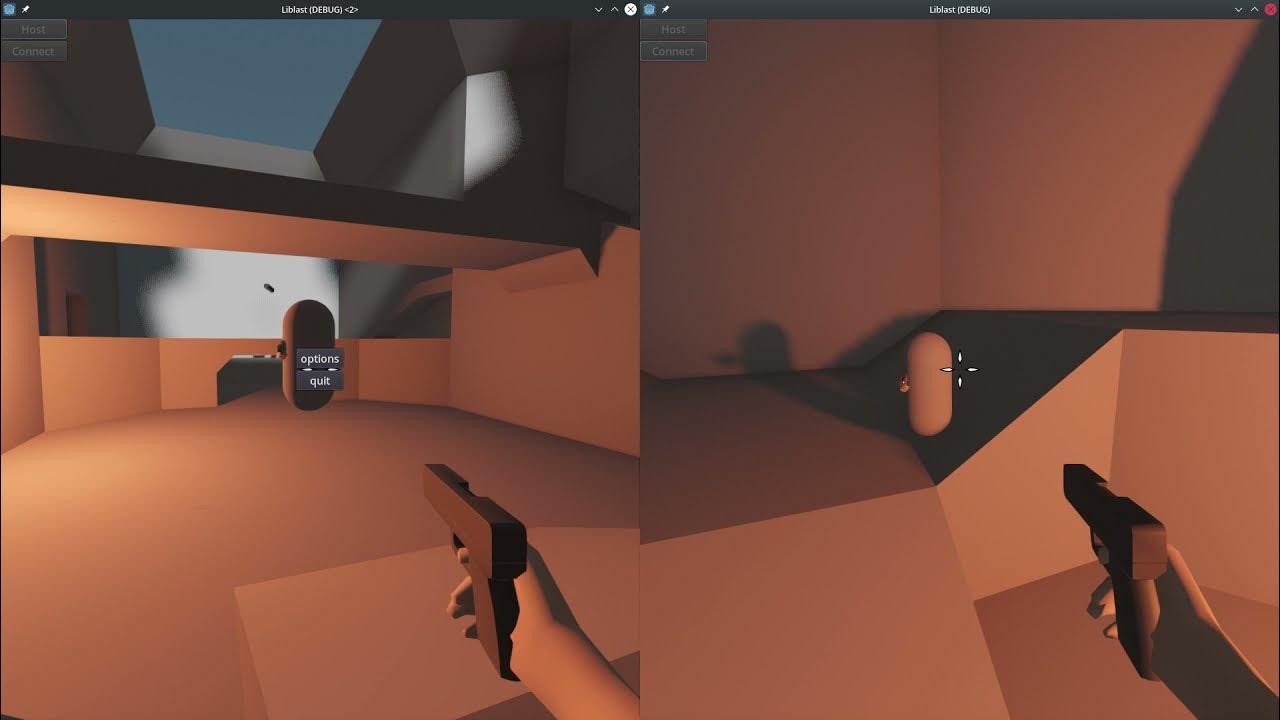Liblast: Godot 4 rewrite progress: basic multiplayer (2021-06-15) - YouTube