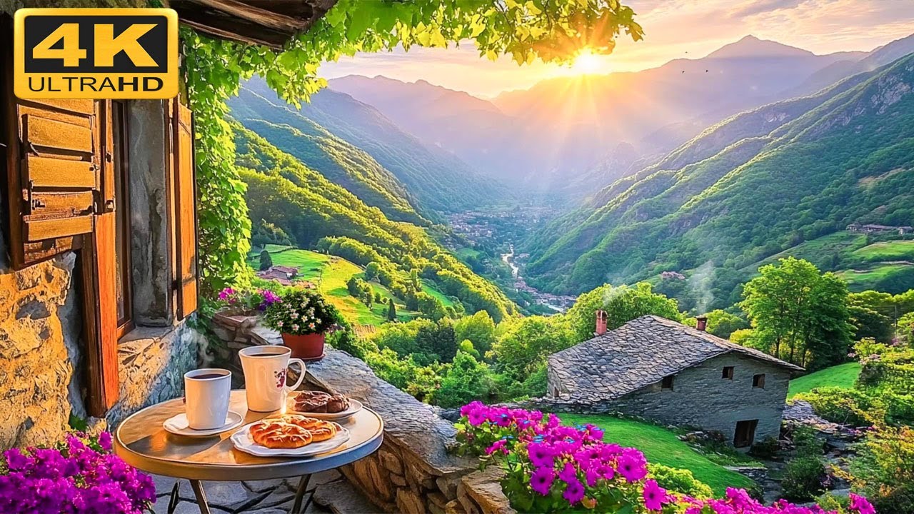 Refreshing 4K Morning in a Spacious Backyard with Alpine Views ...