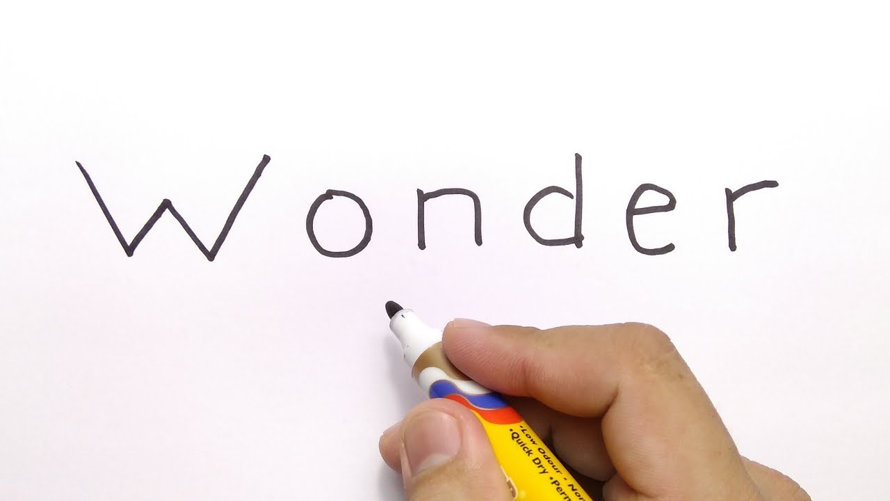 VERY EASY! how to turn words WONDER into WONDERWOMAN, CARTOON for kids ...