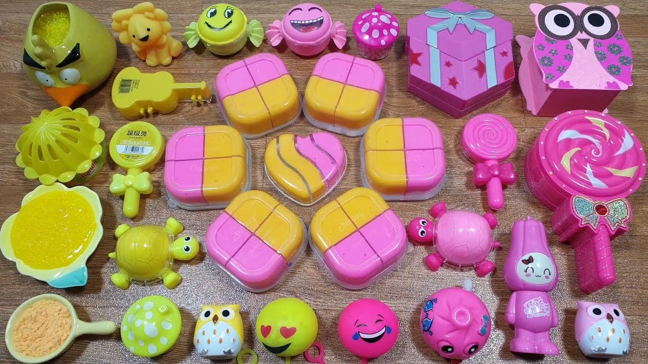 MIXING EVERYTHING WITH PINK SLIME AND YELLOW SLIME || RELAXING SLIME ...