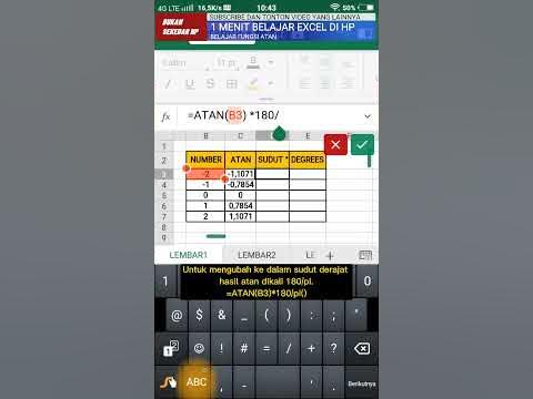 belajar excel di HP | Fungsi ATAN | #shorts #excel #wpsoffice #xls #googlesheets #shortvideo ...