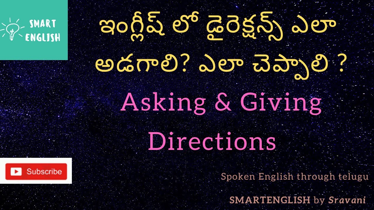 Asking & Giving directions in English through Telugu||How to ASK FOR ...
