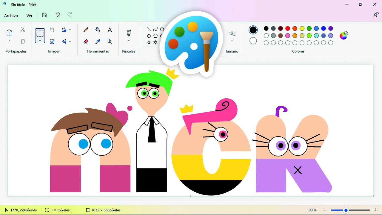 How to draw Nickelodeon Bumper Fairly OddParents in Ms Paint🎨 - YouTube