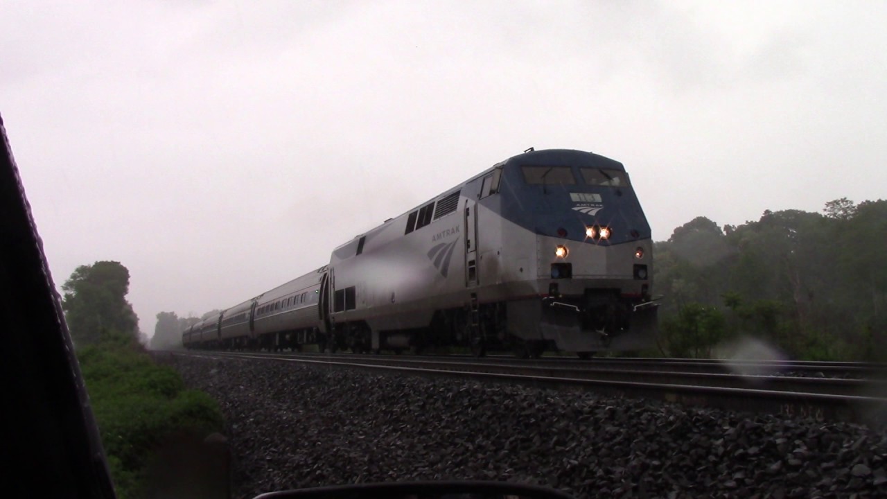 Amtrak 57, the southbound Vermonter, in Longmeadow, MA 5/29/17. - YouTube