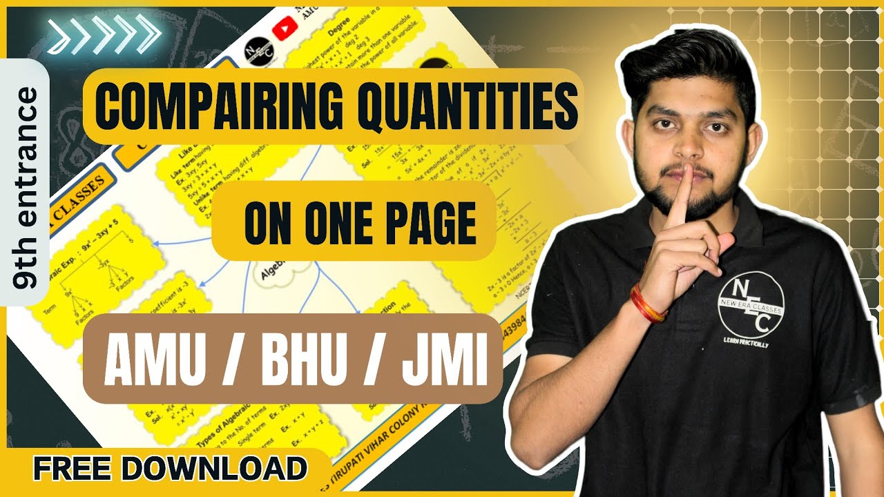 Compairing quantities concept map for class 9th AMU entrance # ...