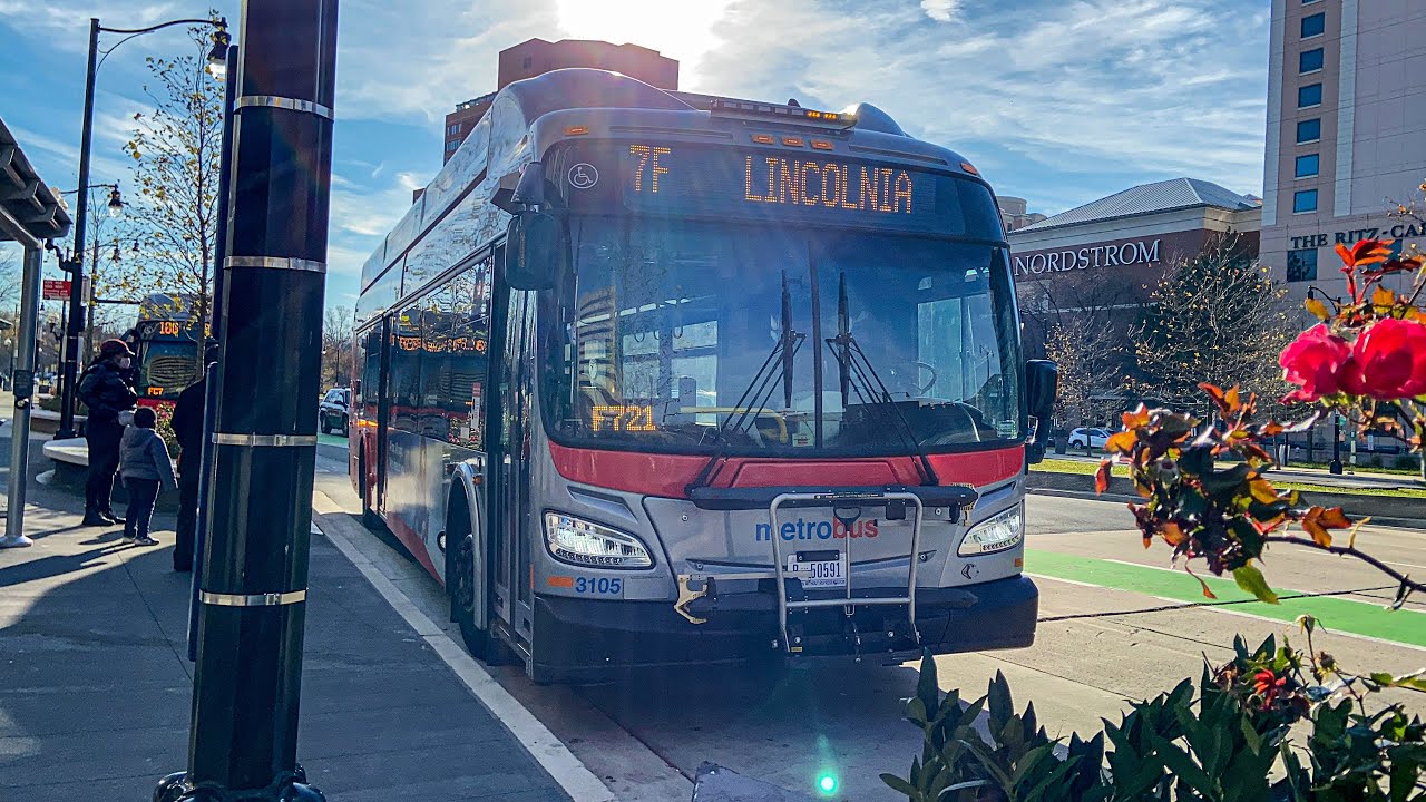 WMATA 2018 New Flyer XN40 3105 on Route 7F - YouTube