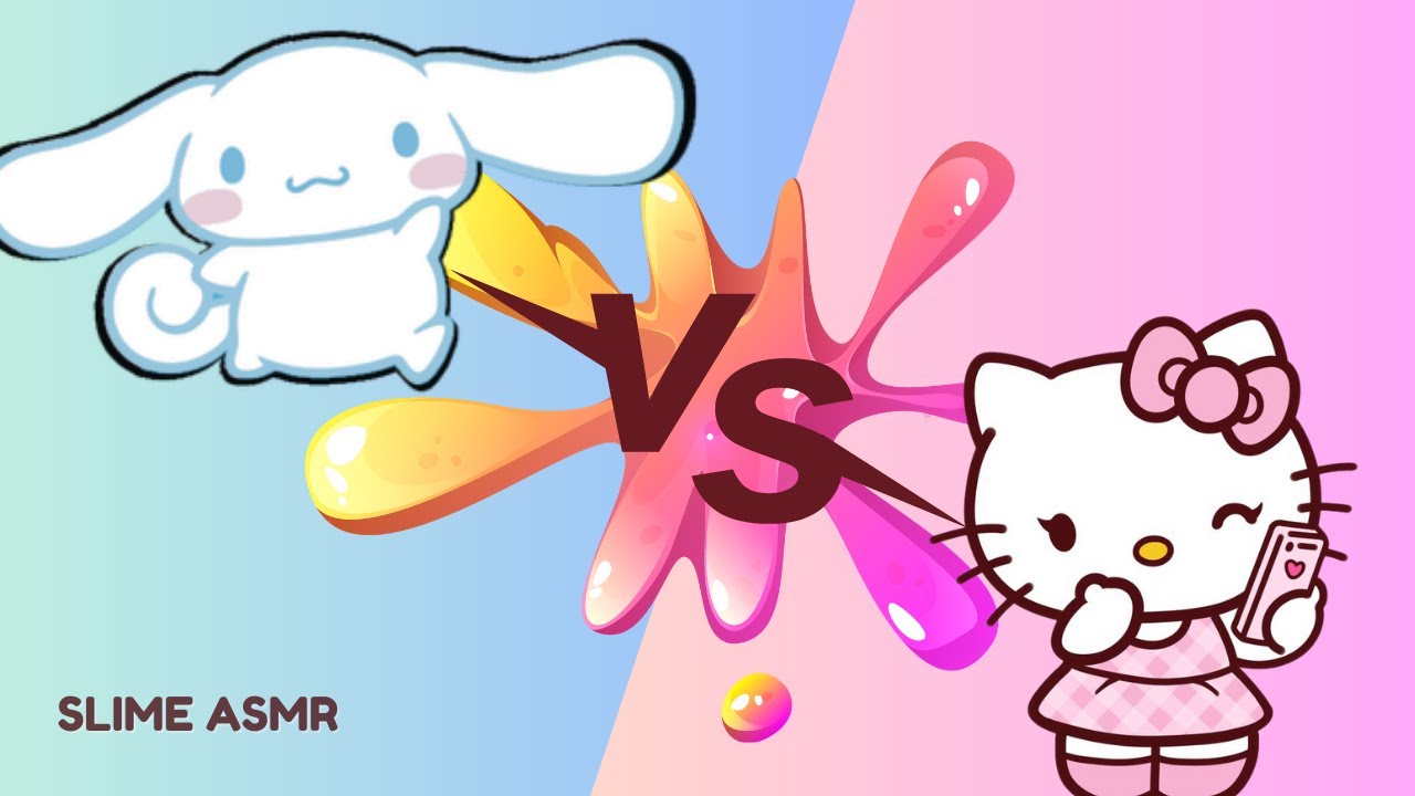 ASMR Slime Battle: Hello Kitty vs. Cinnamoroll | Nicole ASMR Slime ...