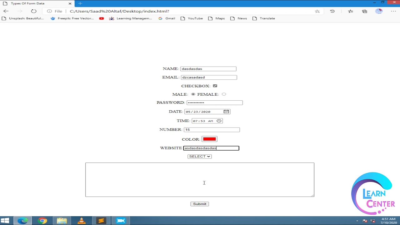 Learn About Forms In Php And Types Of Inputs In A Form Learn Center About Forms Youtube 0766