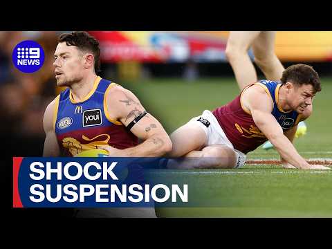 Lachie Neale faces suspension over gut punch as Brisbane secure Grand Final spot | 9 News Australia