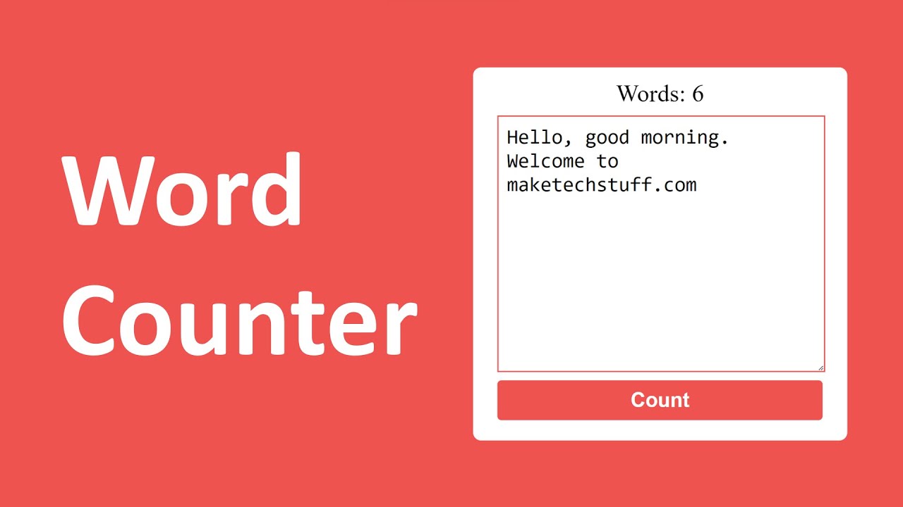Live Word Counter Using JavaScript. - YouTube