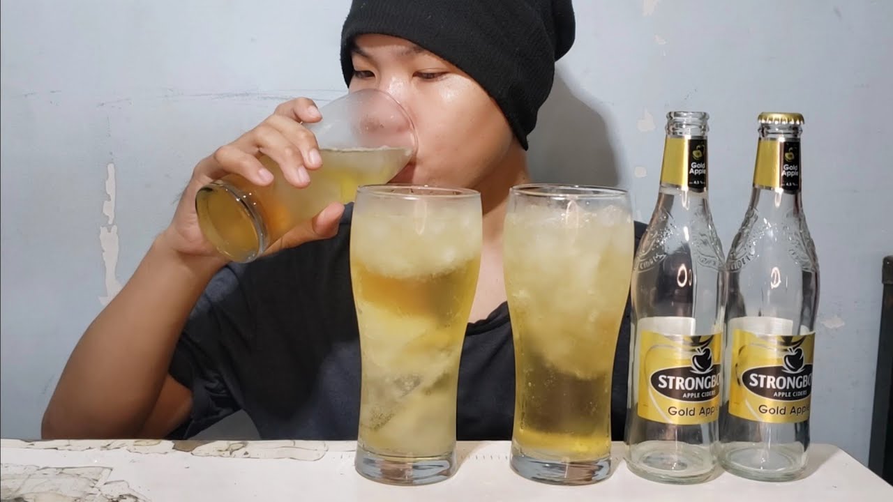 ASMR | the sound of drinking STRONGBOW, the taste of golden apples ...