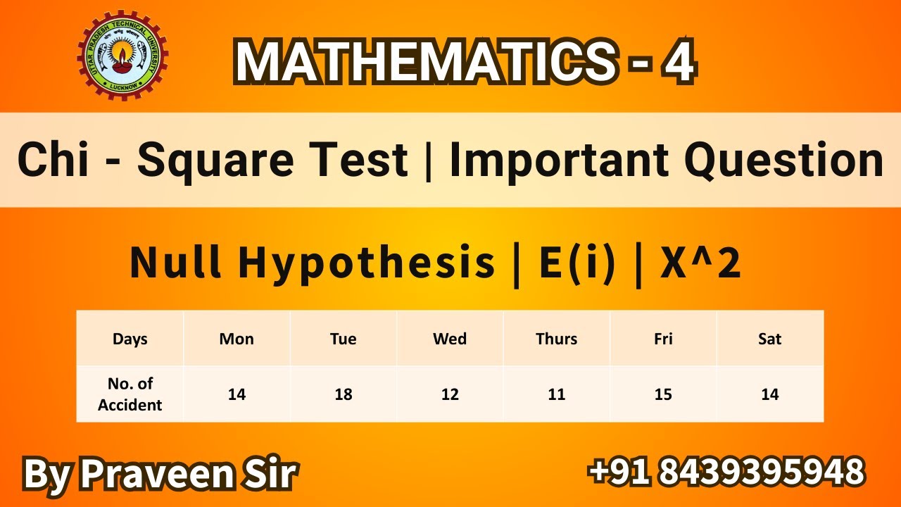 Unit-5 | Chi-Square Test | AKTU Maths-4 #educationcandle #maths - YouTube