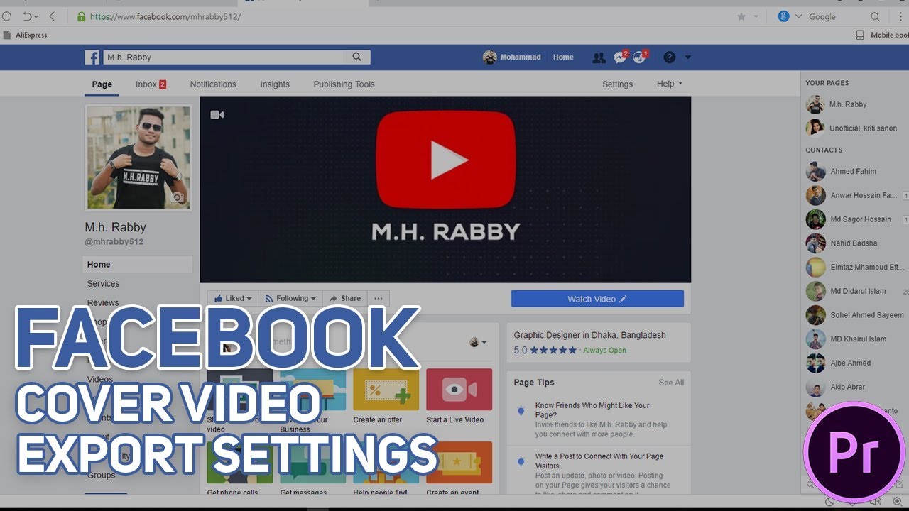 How To Export Facebook Cover Video In Adobe Premiere Pro Cc - YouTube