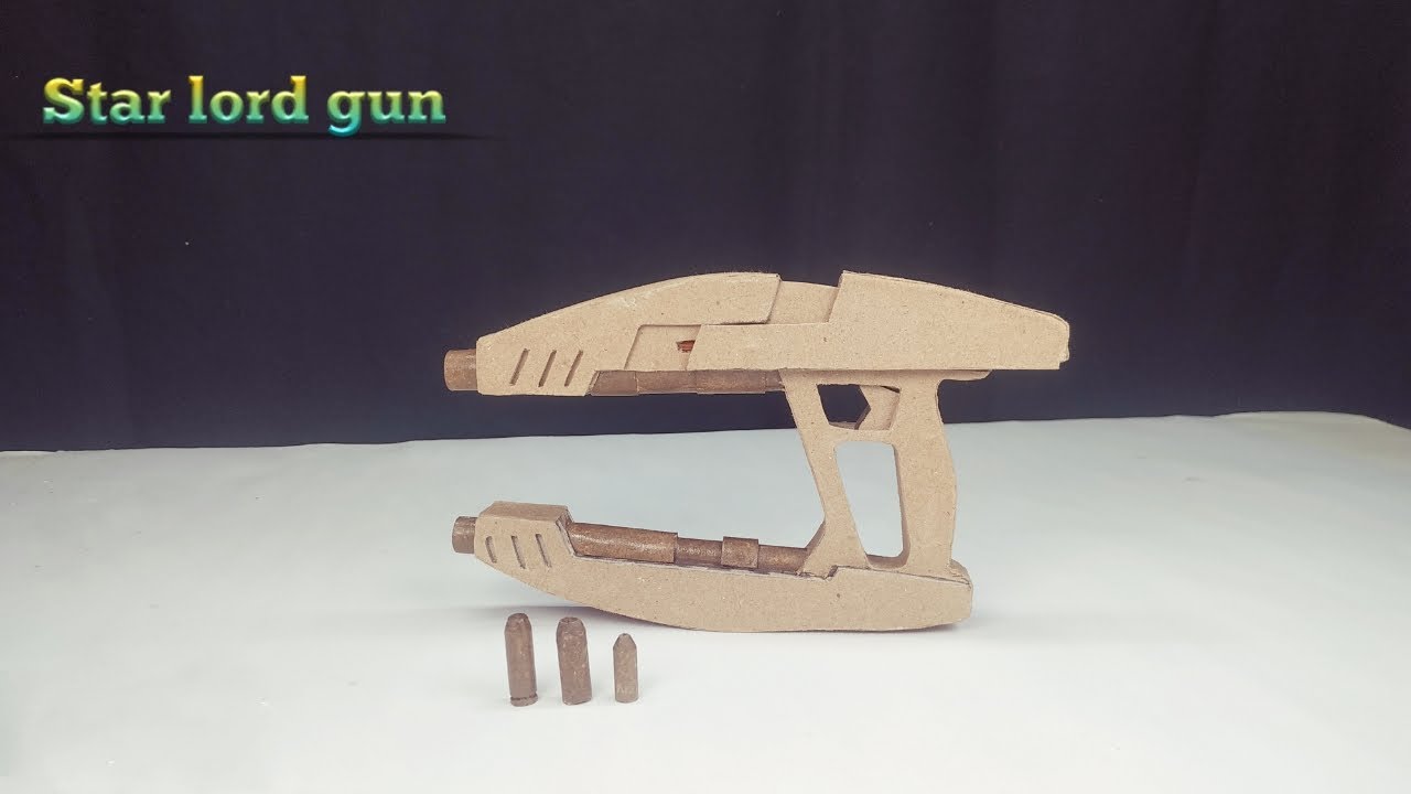 How to make a star lord cardboard gun that shoot - YouTube