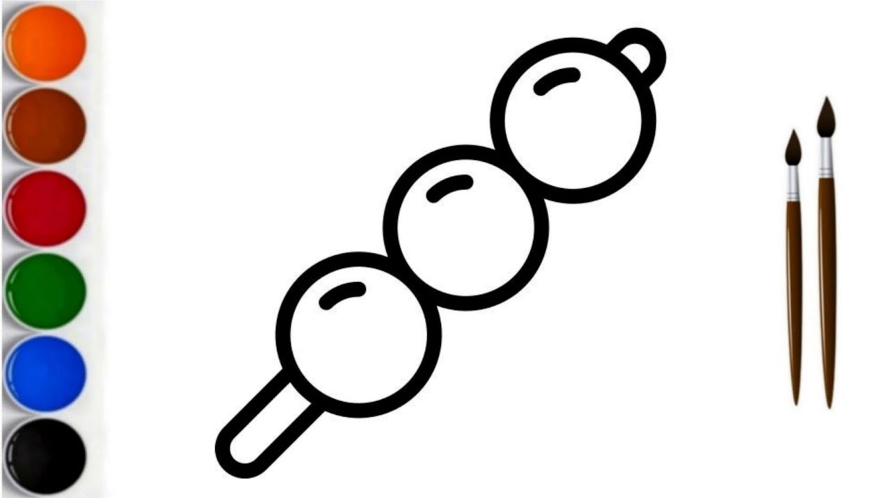 Dango drawing painting and coloring for kids | Toddler| how to draw # ...
