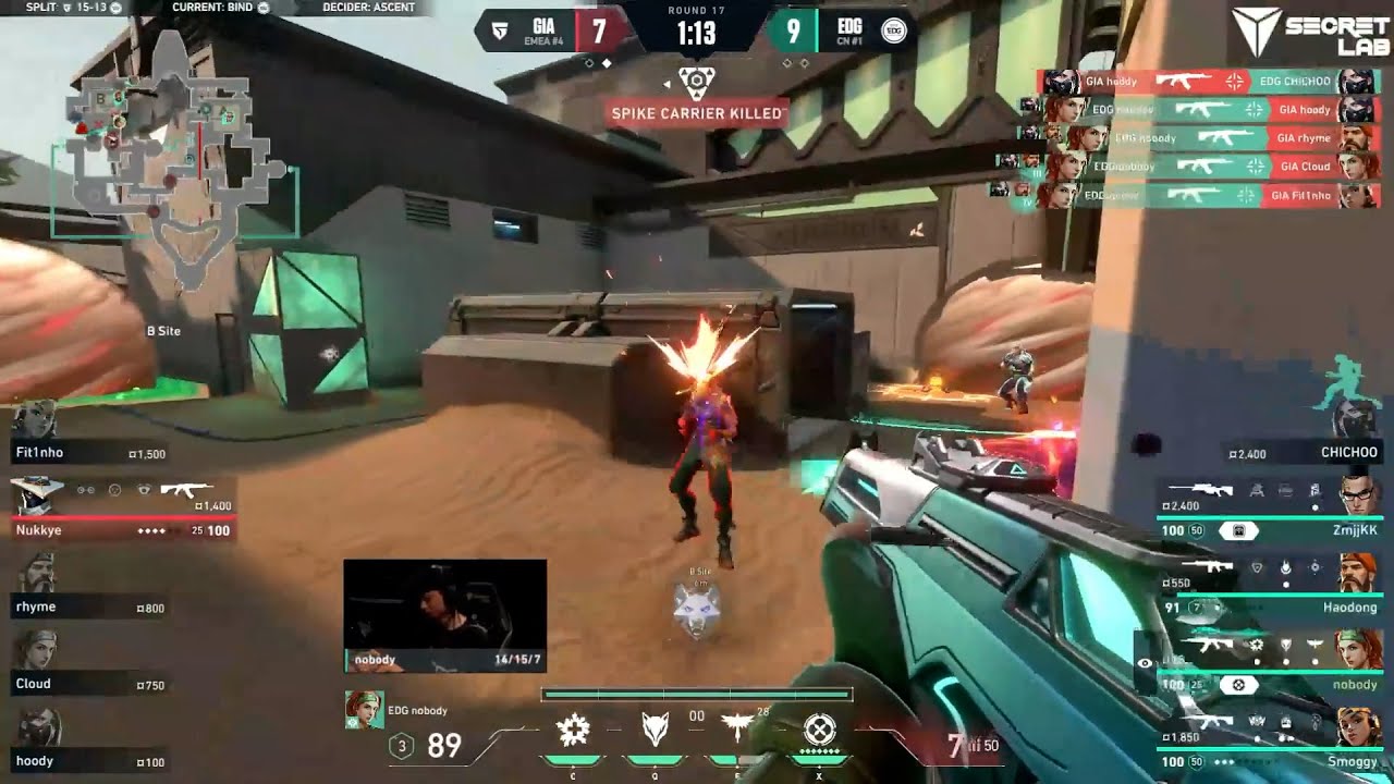 EDG nobody quick 4k spraydown vs GIA | VALORANT Champions 2023 - YouTube