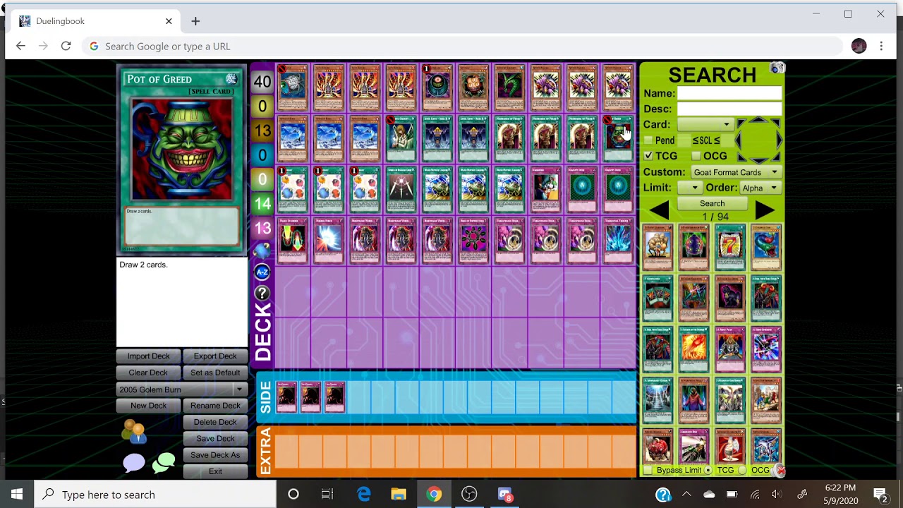Golem Burn Deck Profile (Goat Format) - YouTube