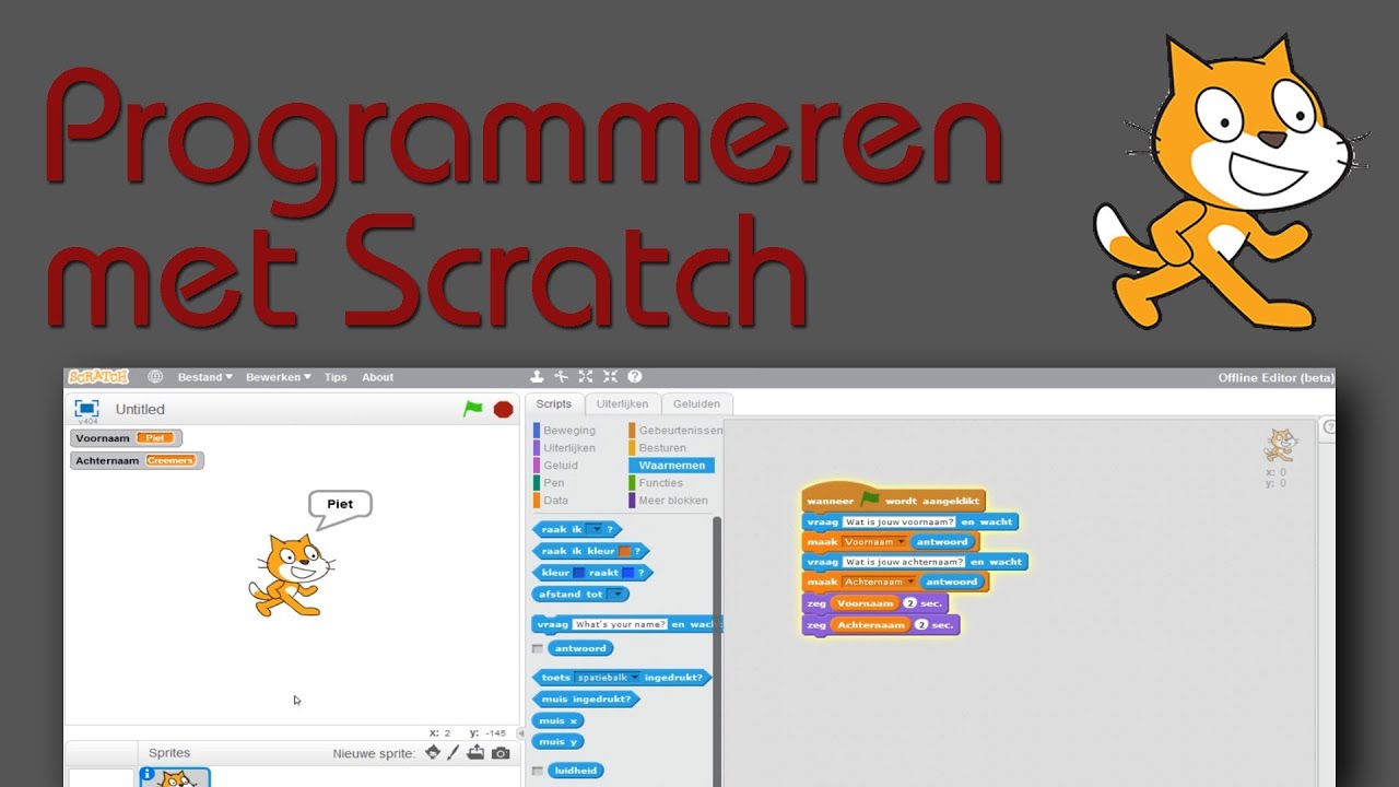 Scratch Les 3: Variabelen - YouTube