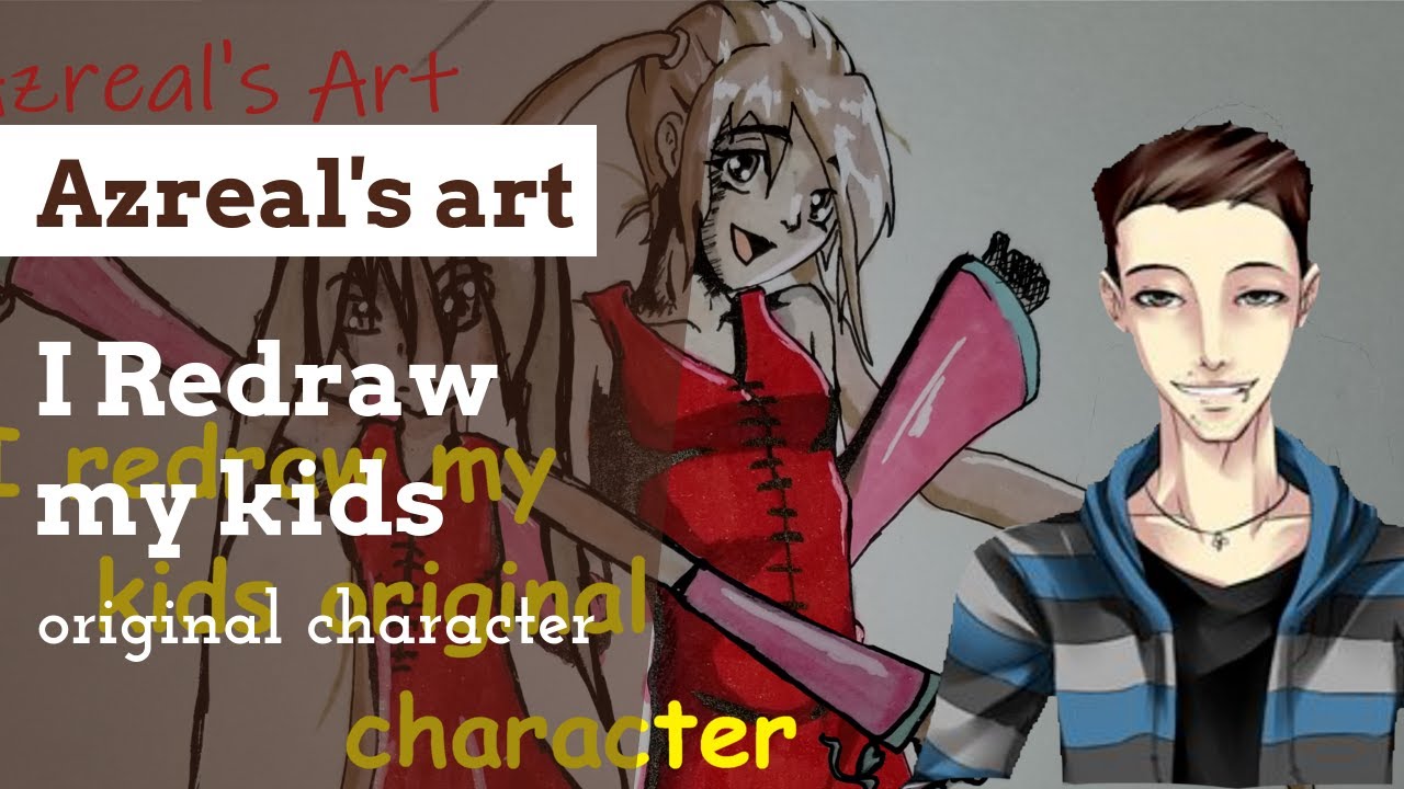 I redraw my kids original character - YouTube