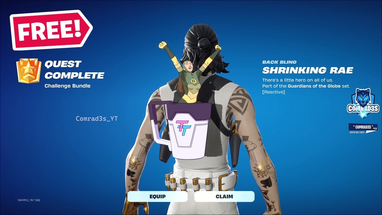 How to get FREE Shrinking Rae Back Bling Fortnite - Earn XP in Creator ...