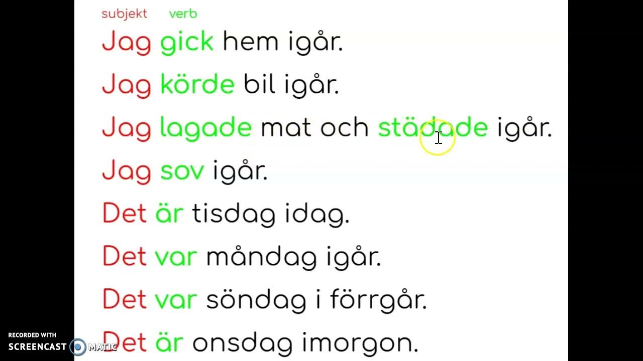 Sfi kurs a "Meningar med subjekt och verb" - YouTube