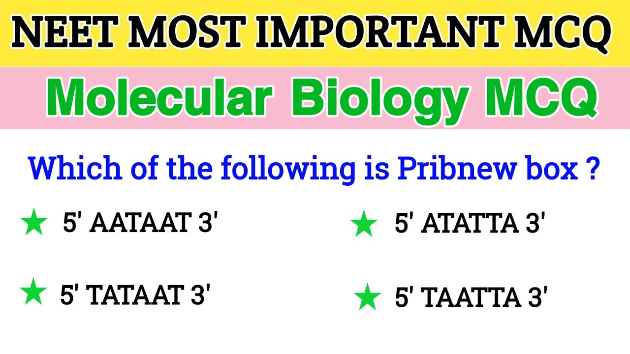 Molecular Basis of Inheritance MCQ for NEET || Class 11 Biology ...