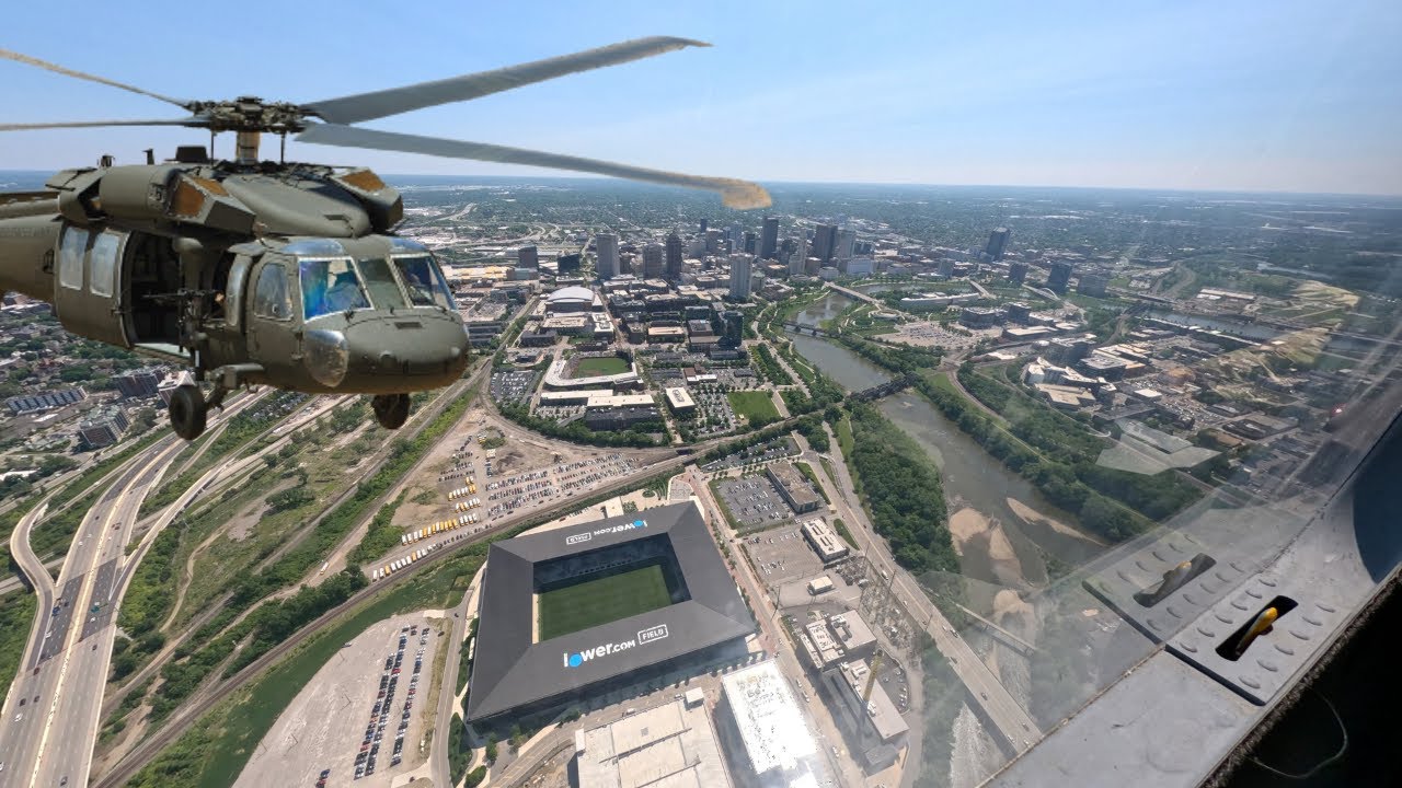 Flying Over Downtown Columbus, Ohio in a Blackhawk Helicopter - YouTube