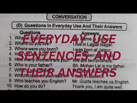 EVERYDAY USE QUESTIONS AND THEIR ANSWERS. EVERYDAY USE SENTENCES. - YouTube