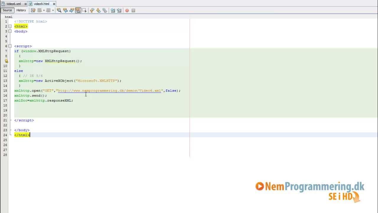 XML kursus / tutorials for begyndere #9 - Vis XML data på HTML side via ...