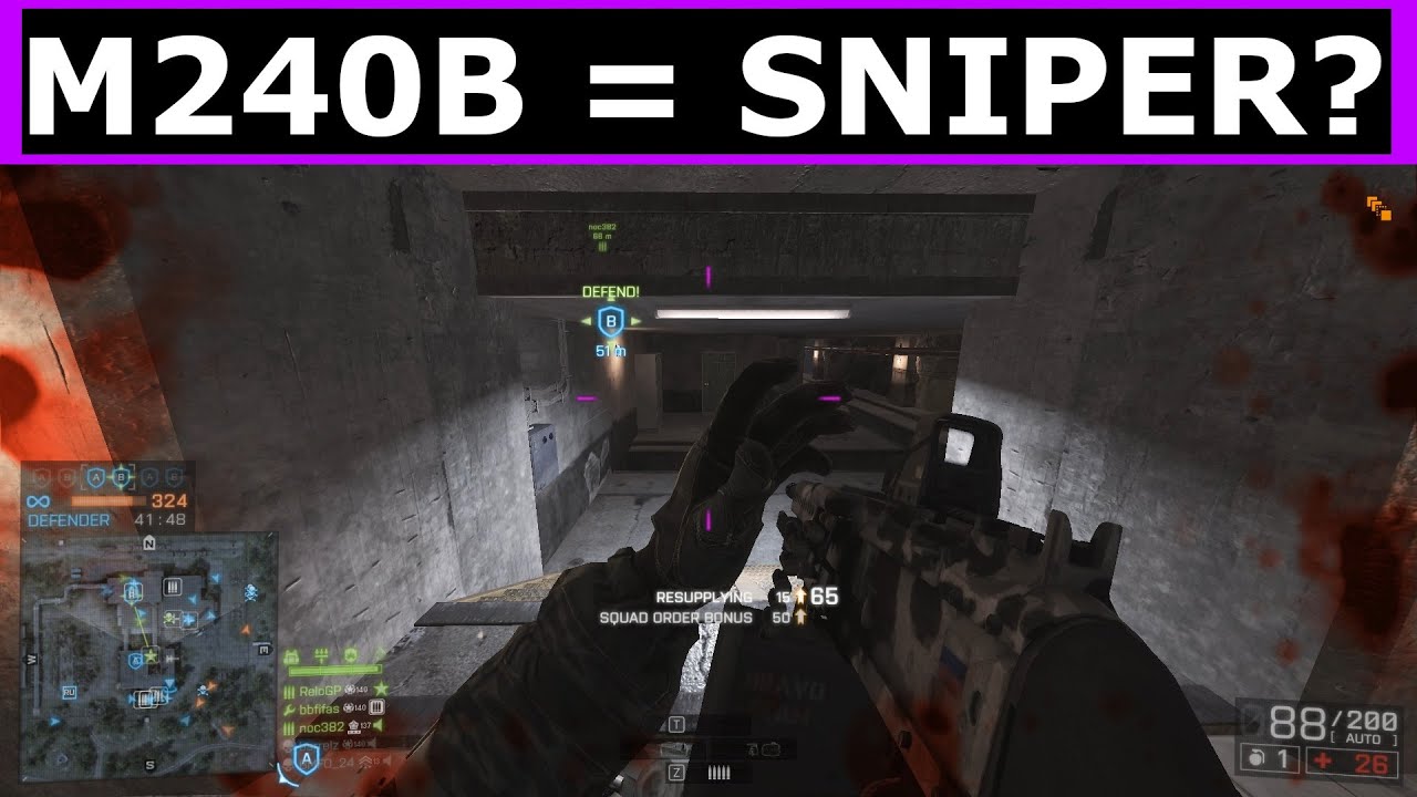 THIS LMG IS TOO EFFECTIVE AT LONG RANGE - M240B - BATTLEFIELD 4 - YouTube