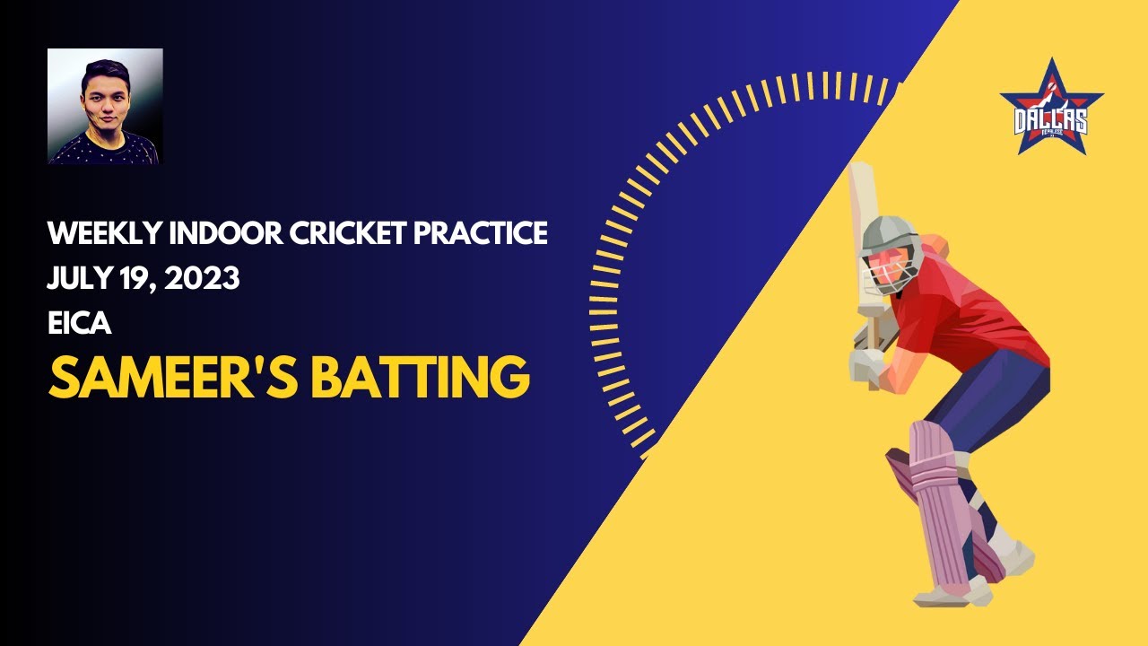 Sameer Khatri batting - Weekly Indoor Practice - EICA - July 19, 2023 ...