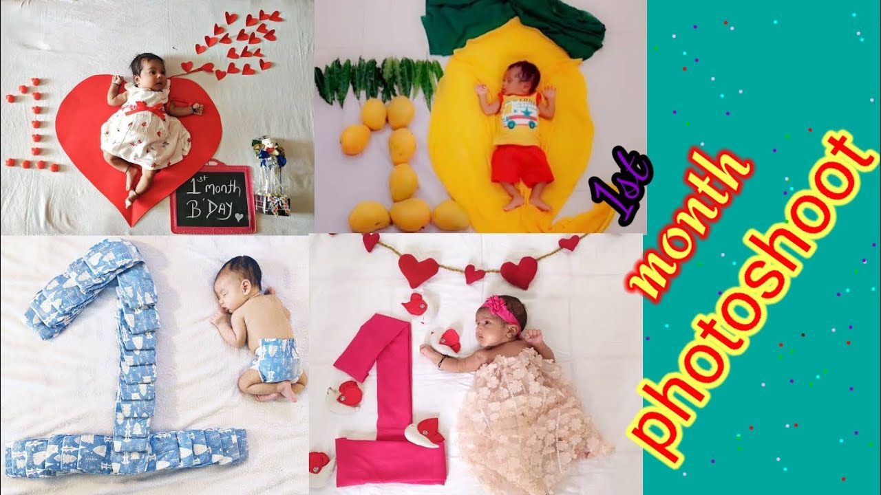 one month baby photoshoot ideas at home|| 1st month photoshoot ideas 💡 ...