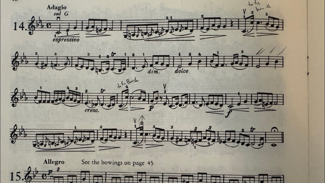 Fiorillo 36 Etudes or Caprices, No. 14 Adagio - YouTube