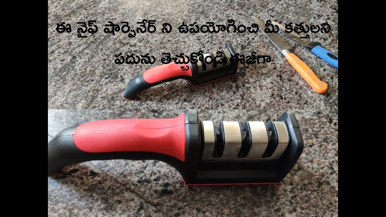 Knife sharpener tool review and demo use this to sharp ur knifes easily ...