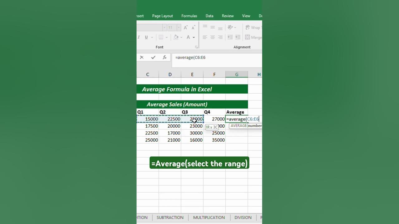 Master Excel: Average Functions of Sales (4 Steps) #shorts - YouTube