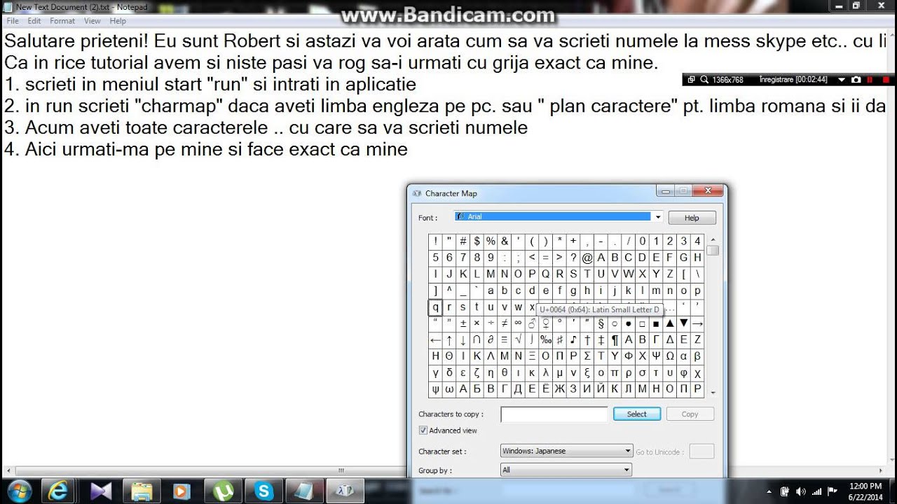 Cum sa iti scrii numele cu, litere si caractere ciudate la skype si ...