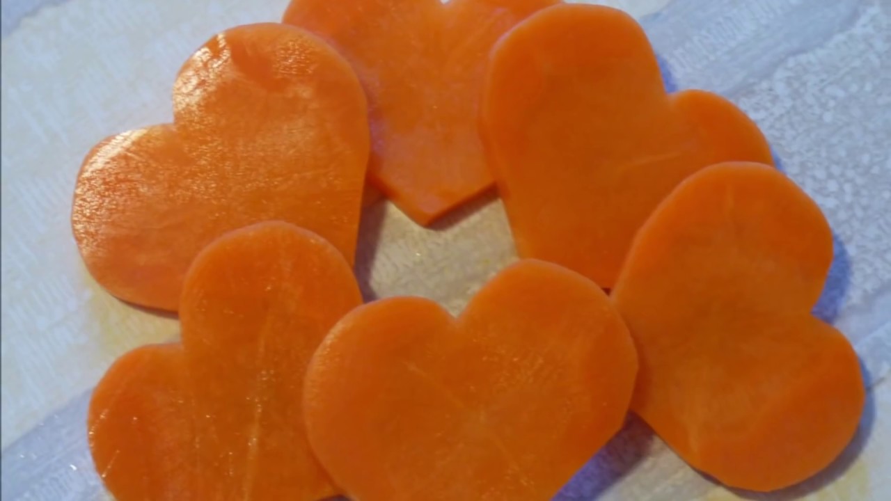 How to make heart shape carrot - YouTube