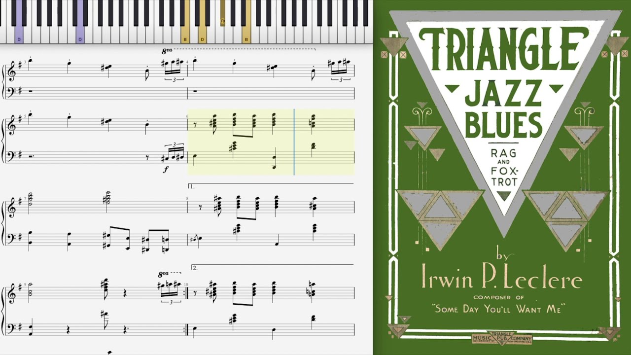 Triangle Jazz Blues by Irwin Leclere (1917, Ragtime piano) - YouTube
